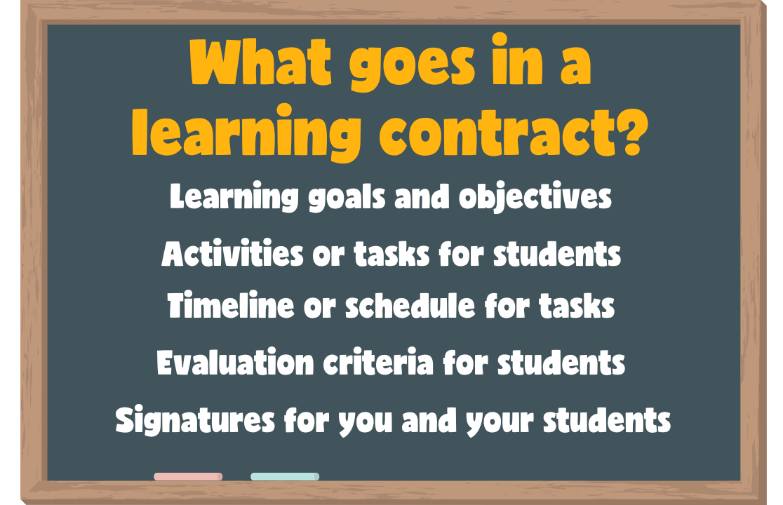 How to create your first learning contract for your elementary students ...