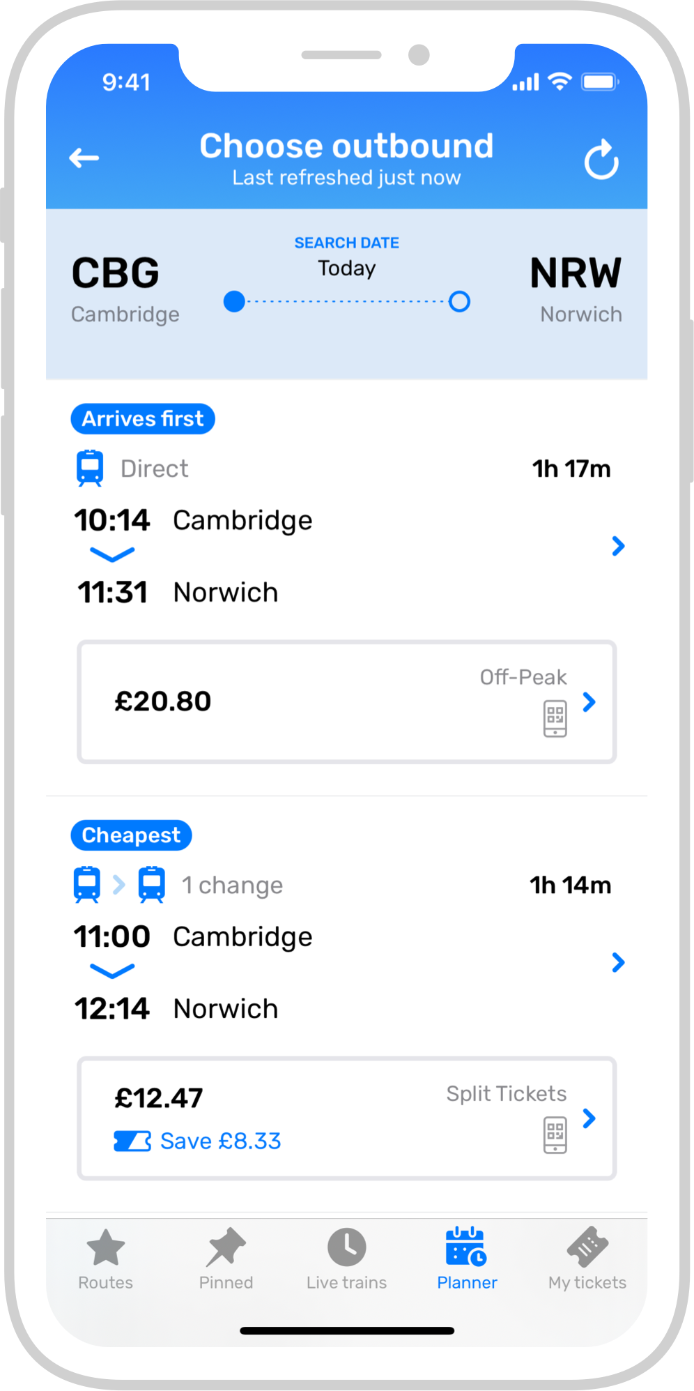 Railboard - Train tickets, train times & split ticketing