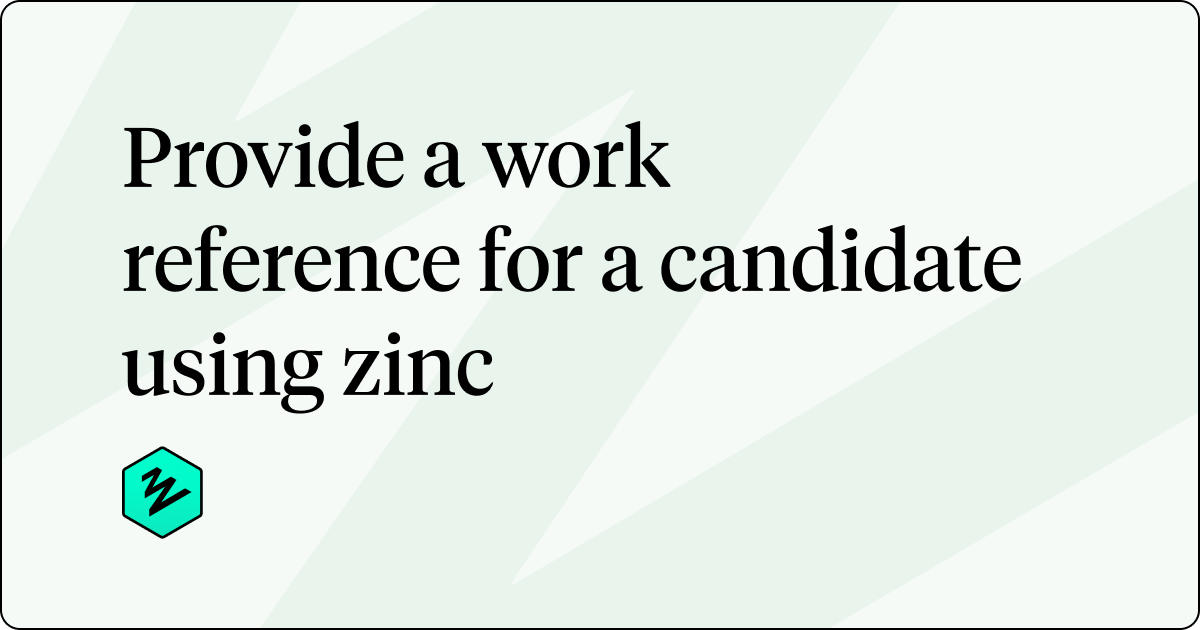 Provide a work reference for a candidate using zinc | Zinc