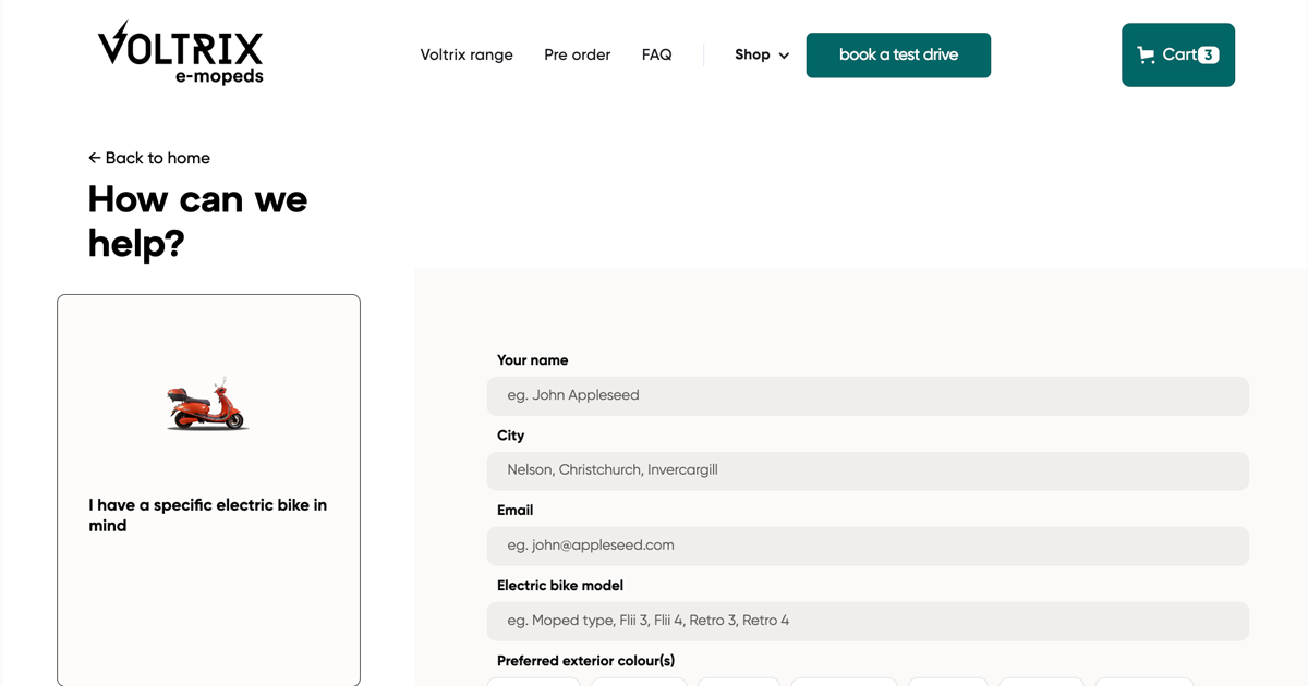 Preorder your motor bike at Voltrix