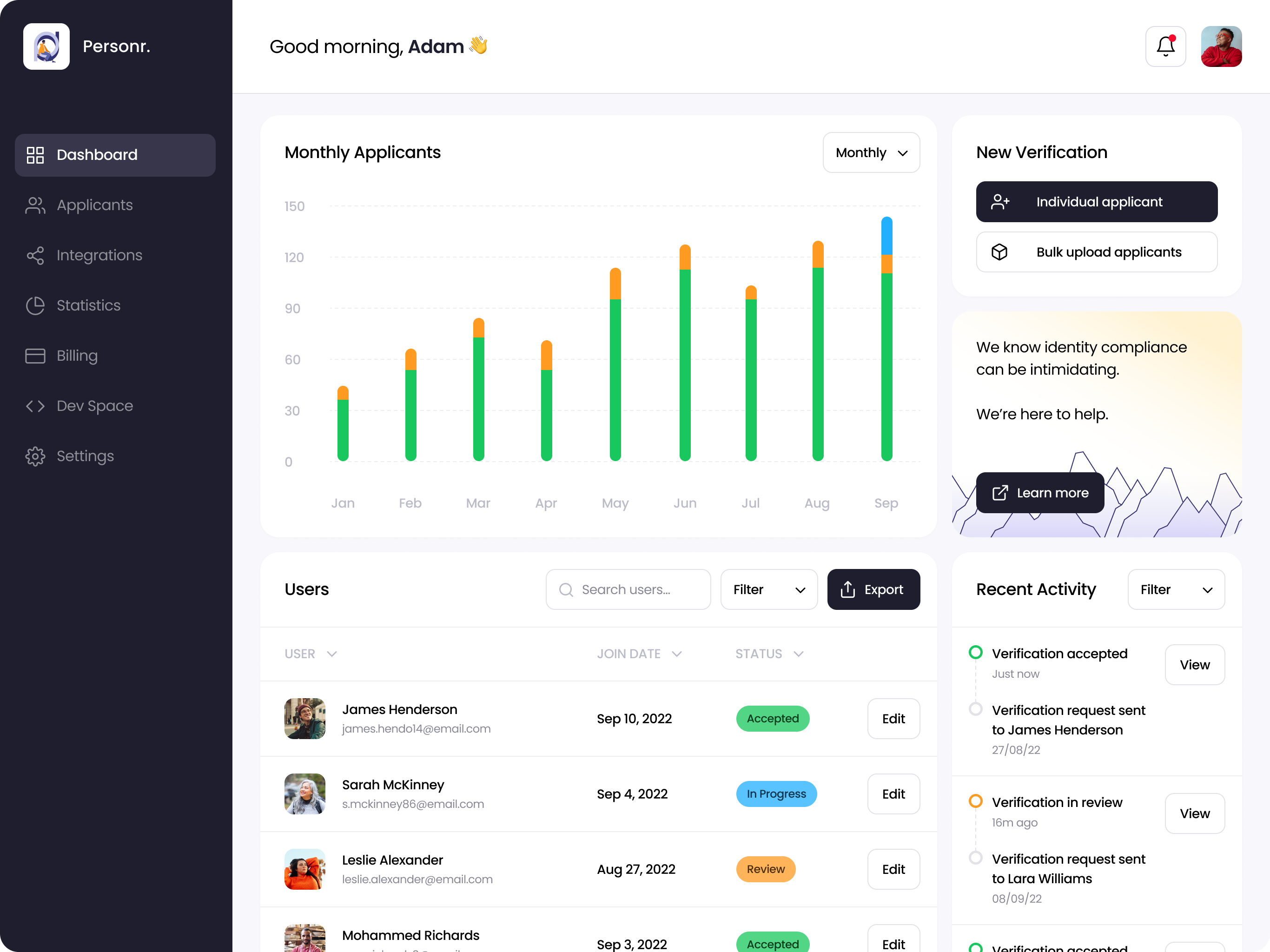 Personr | Identity made clean and simple.