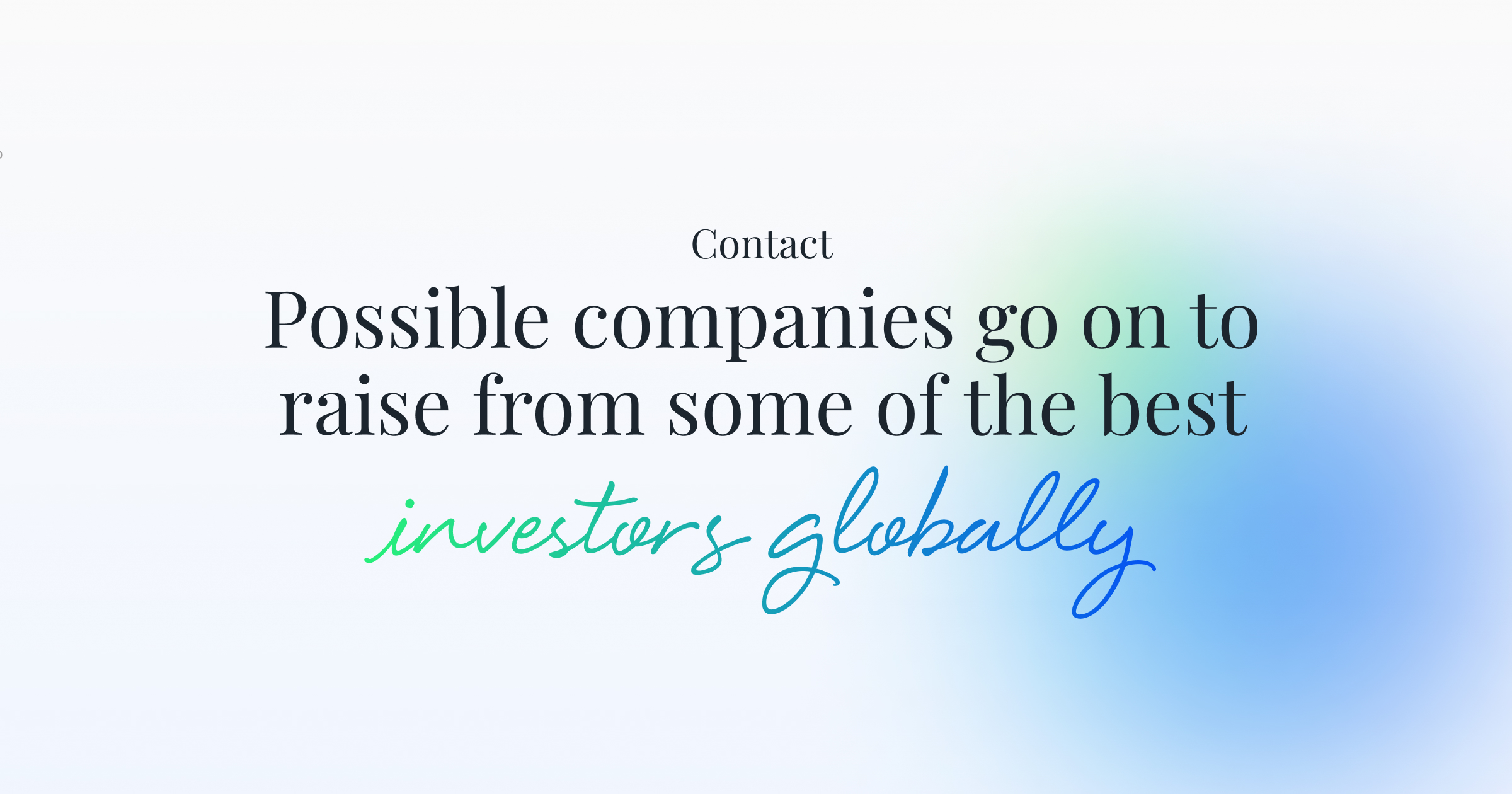 Possible Ventures - Contact