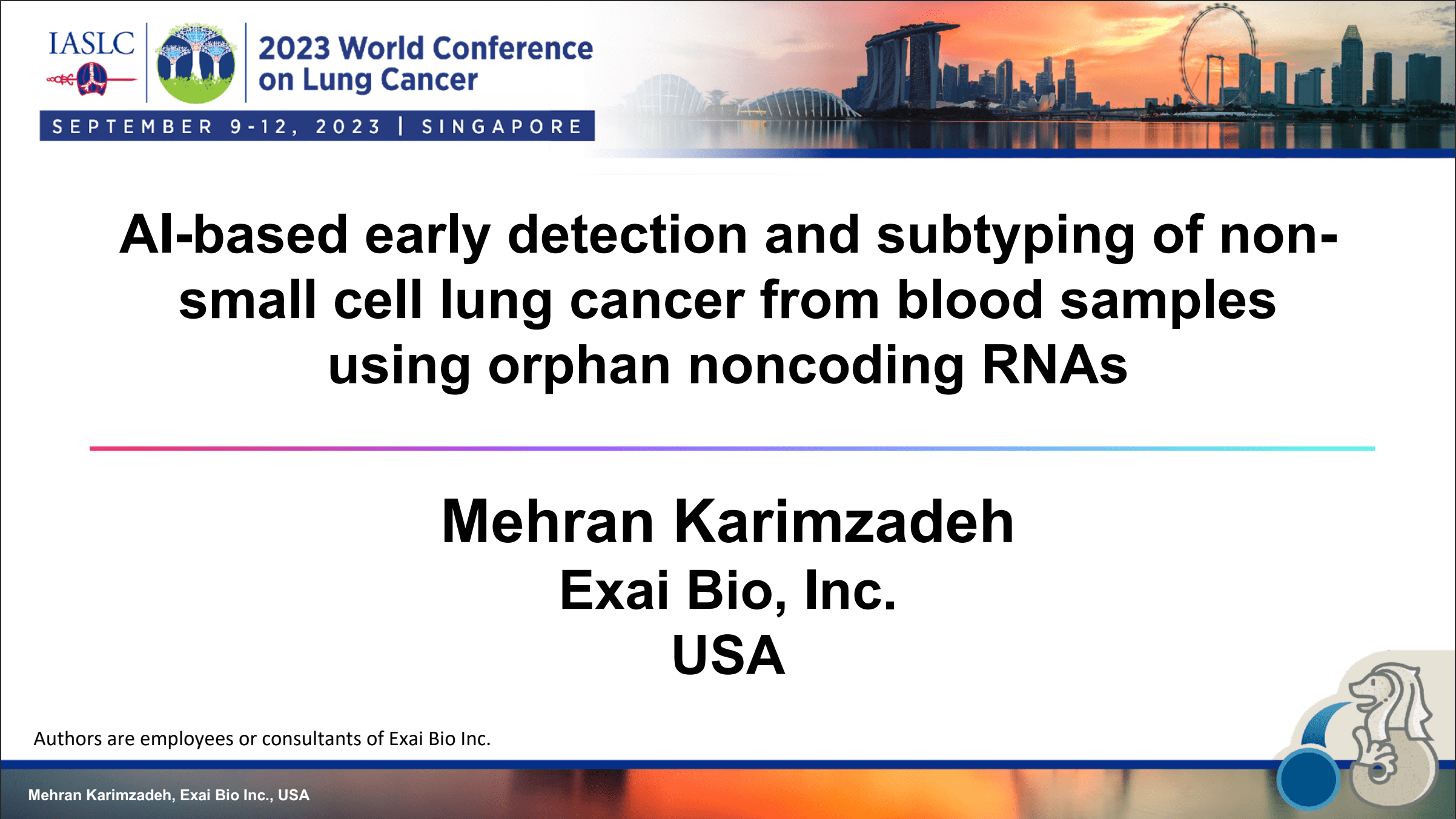 Exai Presents Liquid Biopsy Data at 2023 Lung Cancer Conf.