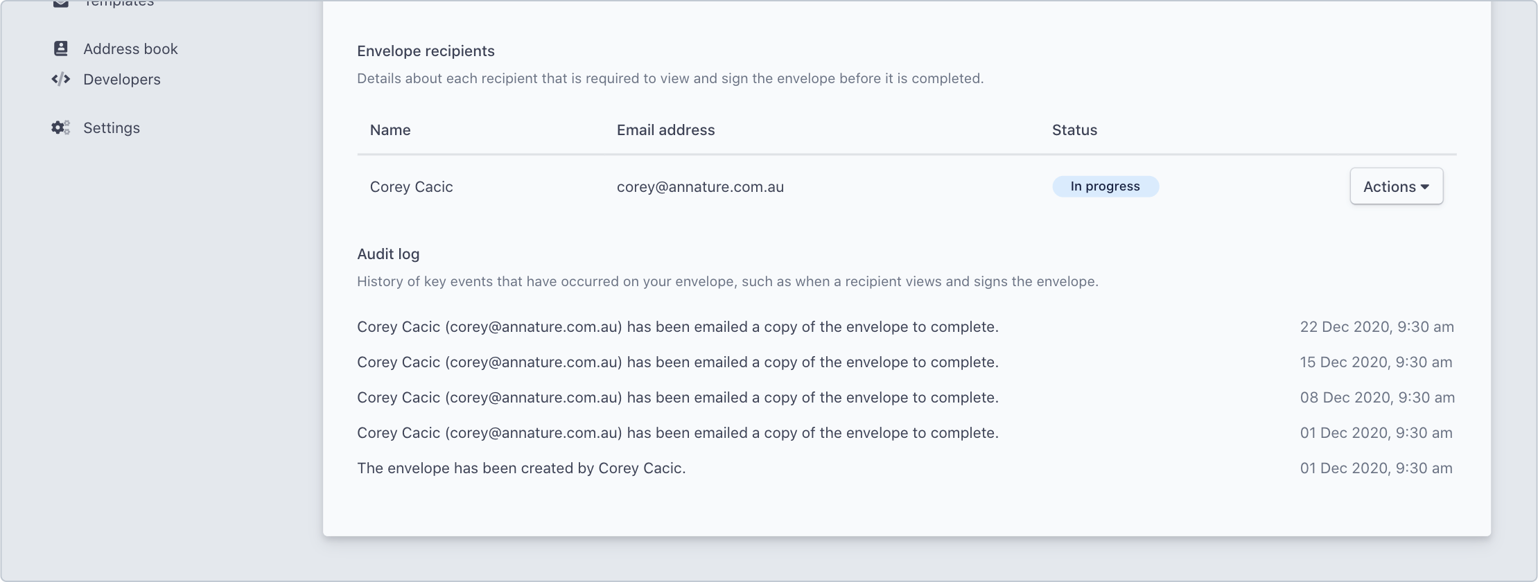 Annature: Automatic reminders