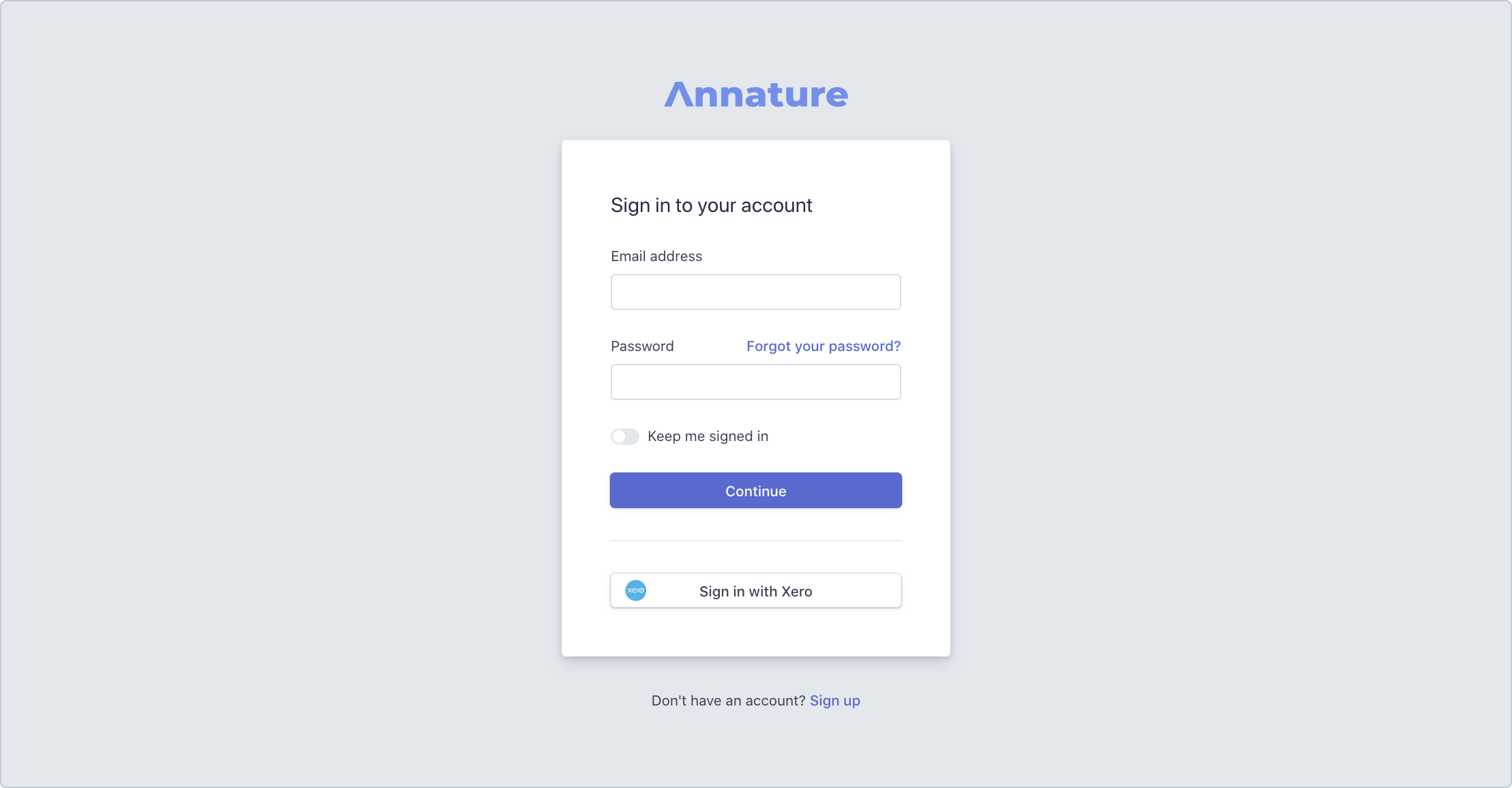 Annature & Xero: Creating an account