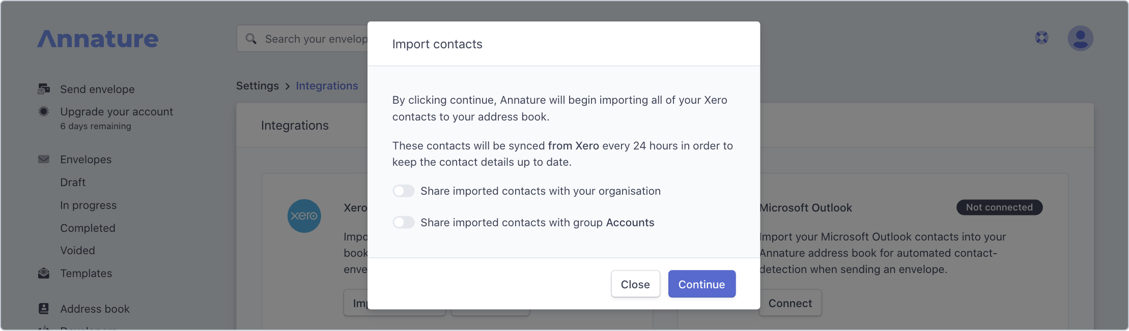 Annature & Xero: Importing contacts