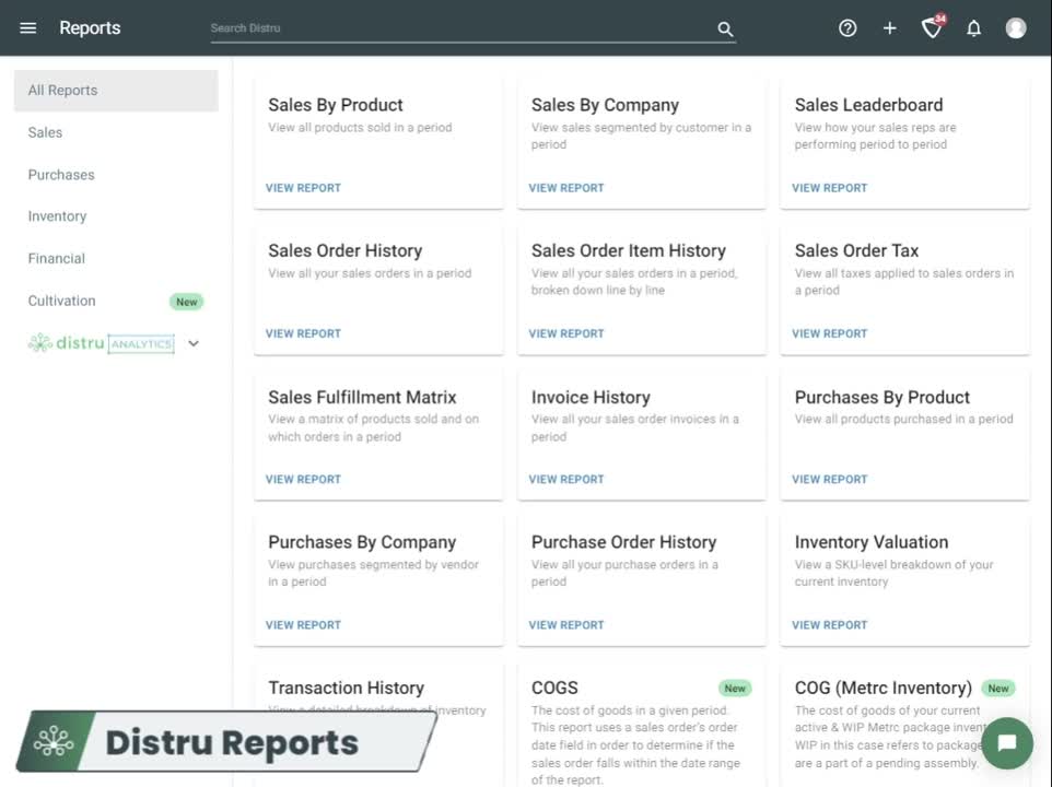 Built-In Reporting | Distru