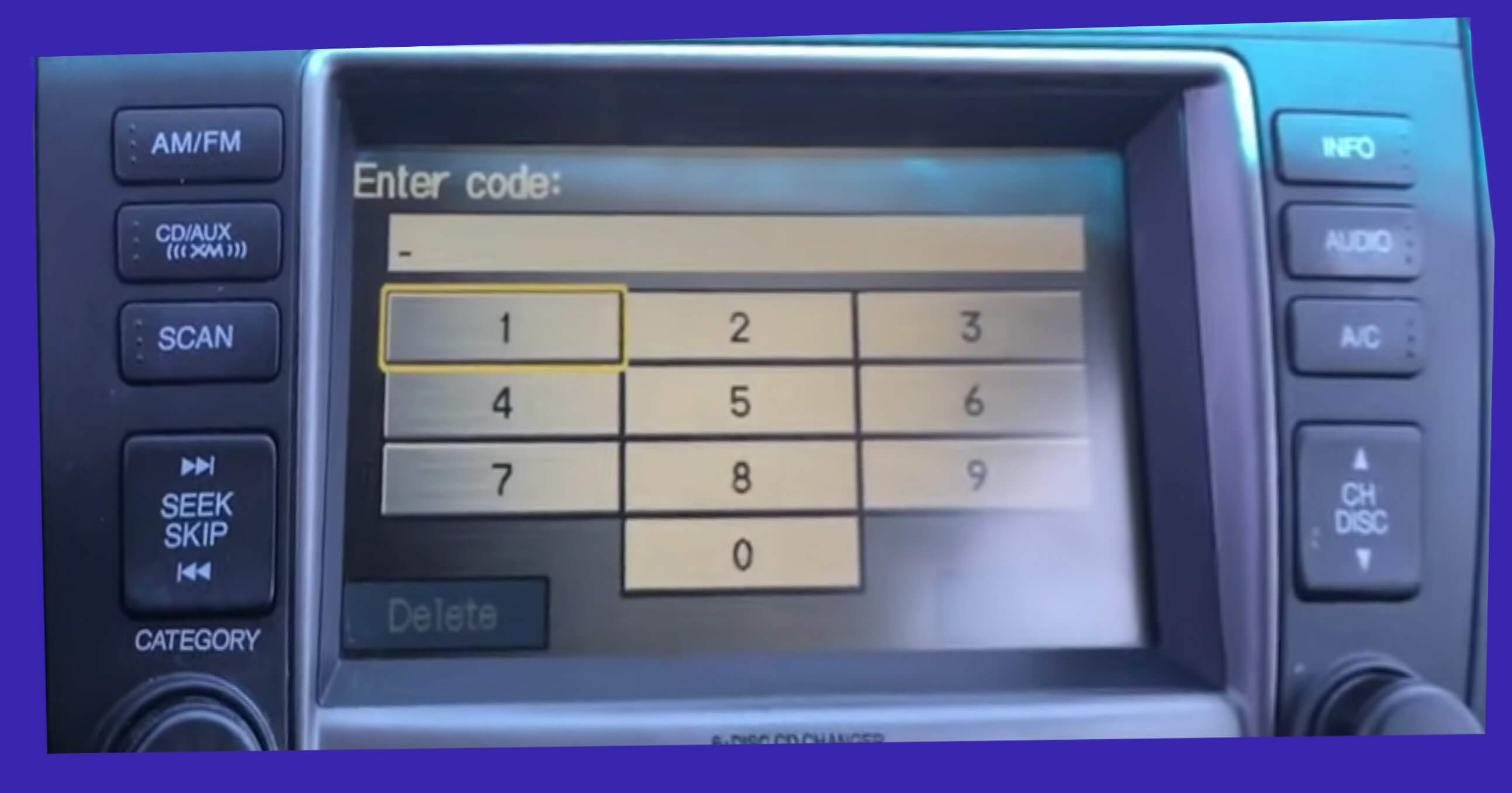 SOLVED When Honda Radio Asks For 4 digit Code SOLVED When Honda Radio Asks For 4 digit Code