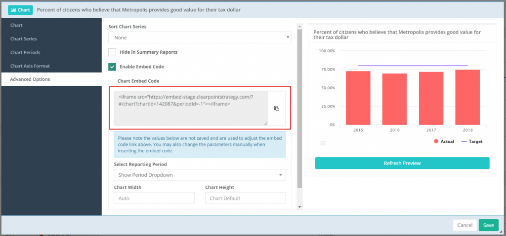 ClearPoint Embed Codes: Charts, Dashboards and Sharing Data ...