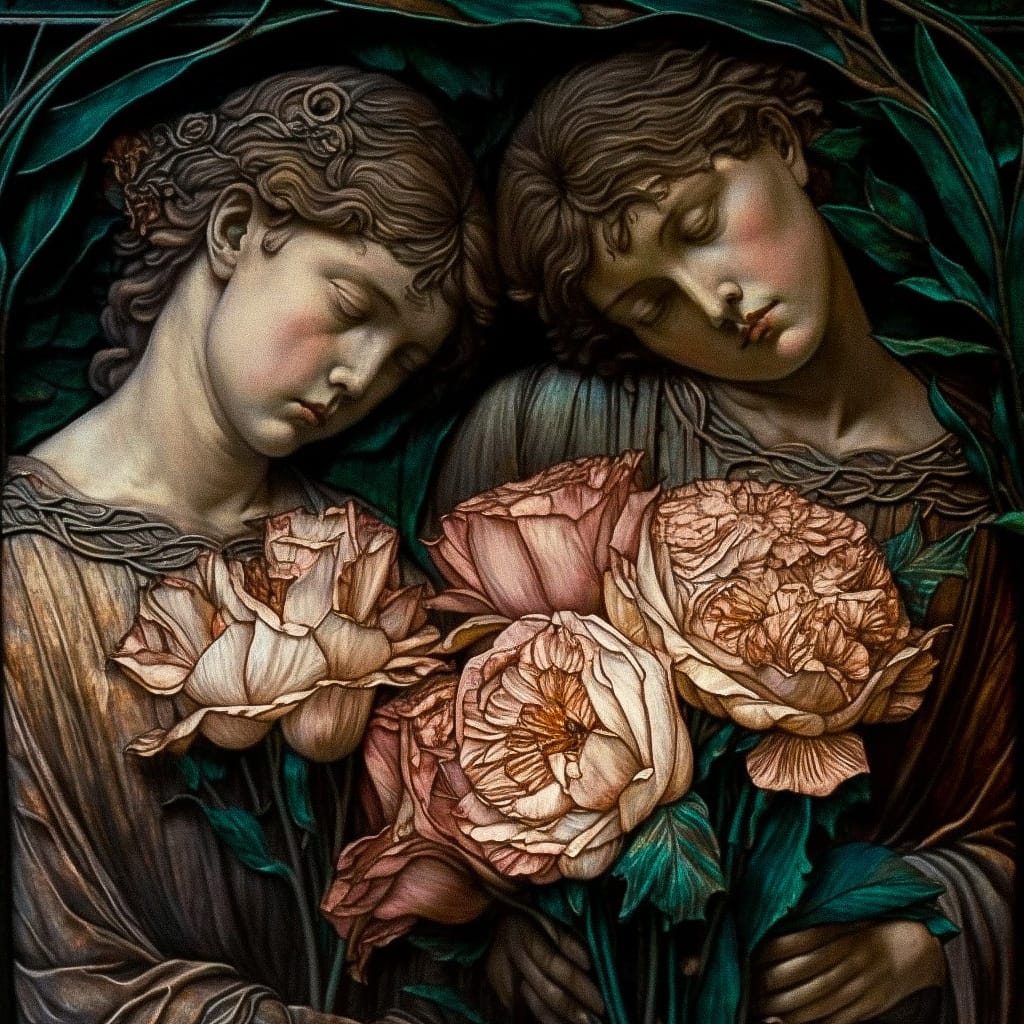 Edward Burne-Jones Midjourney style | Andrei Kovalev's Midlibrary 2.0