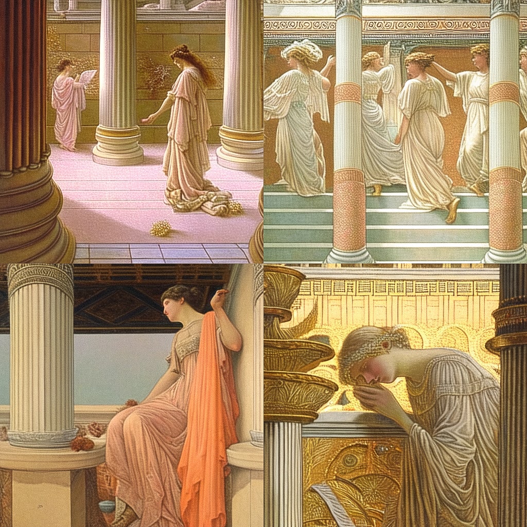 Albert Joseph Moore Midjourney style | Andrei Kovalev's Midlibrary 2.0