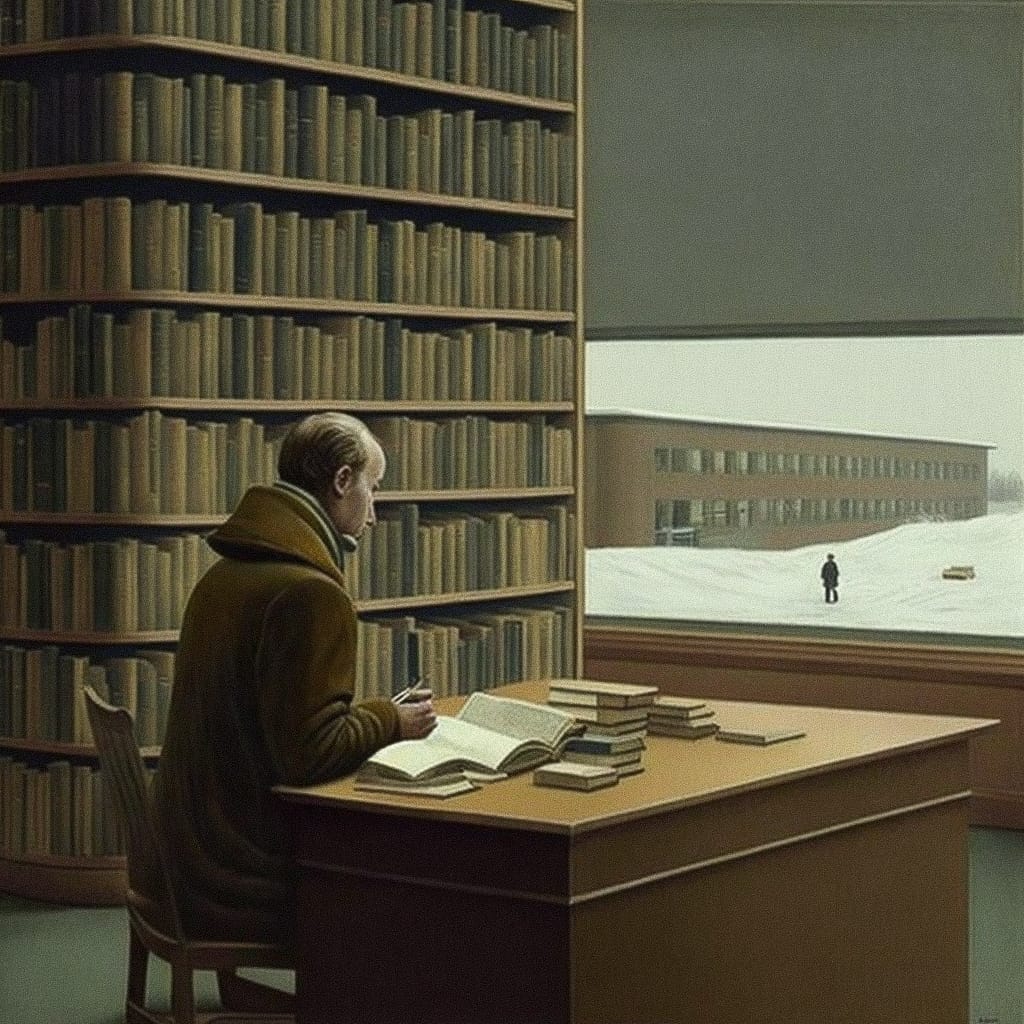 Alex Colville Midjourney style | Andrei Kovalev's Midlibrary 2.0