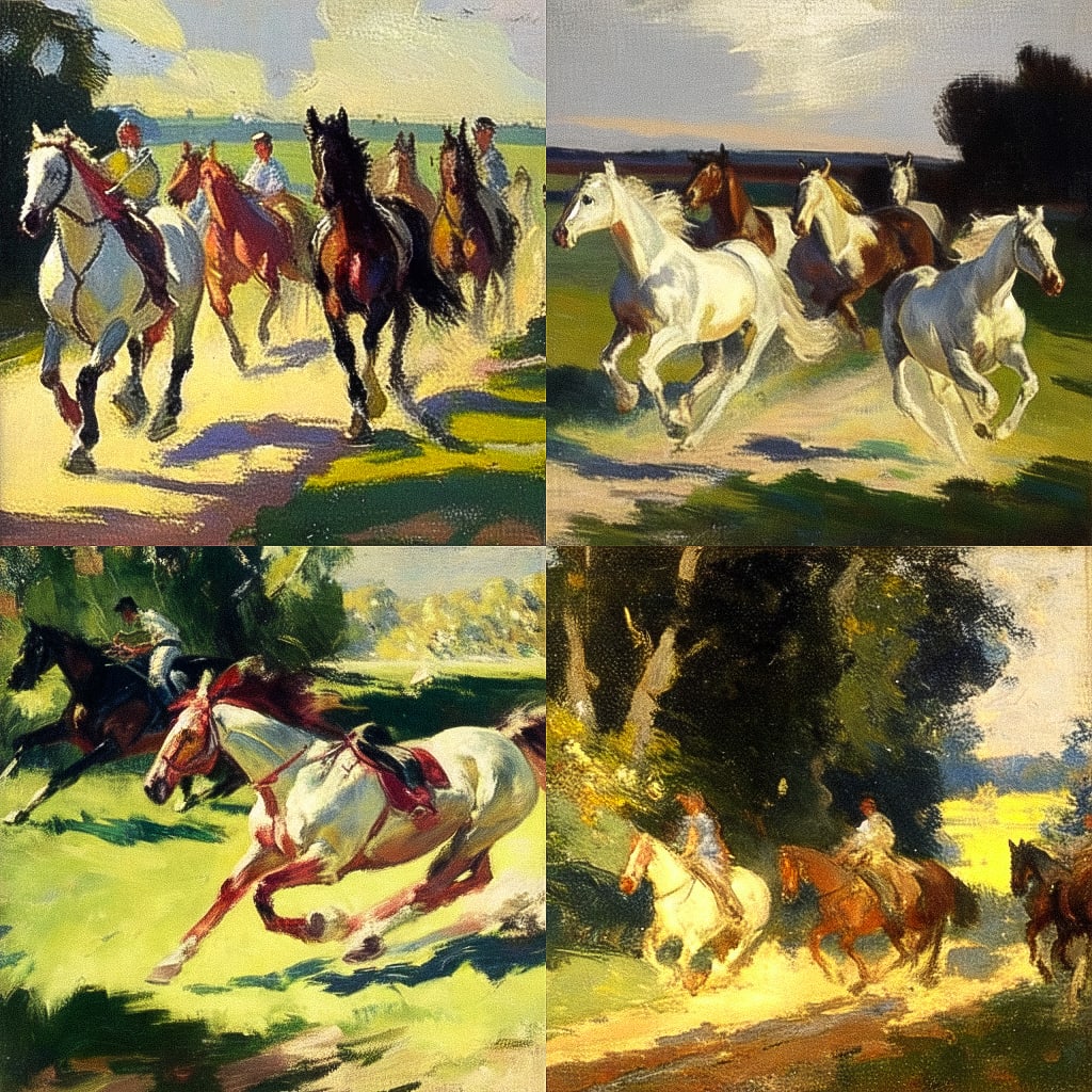Alfred Munnings Midjourney style | Andrei Kovalev's Midlibrary 2.0