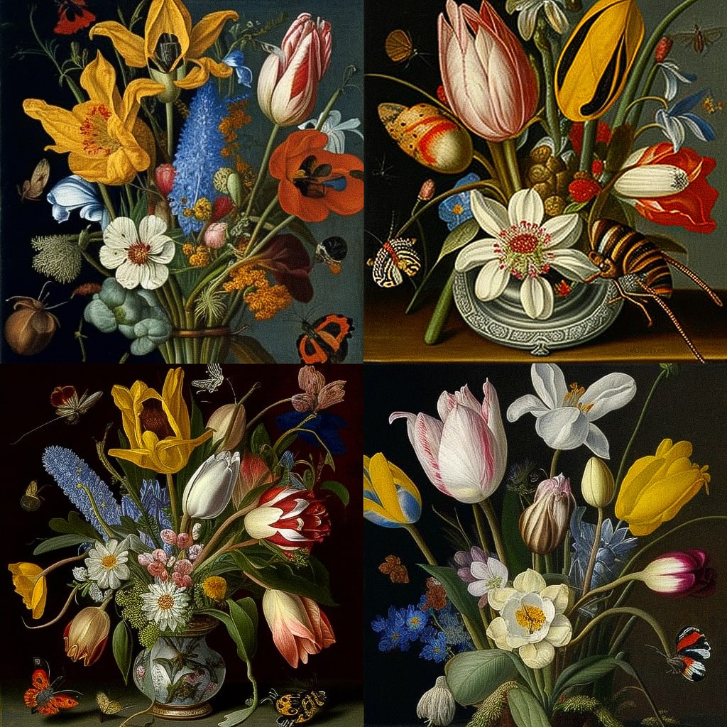 Ambrosius Bosschaert Midjourney style | Andrei Kovalev's Midlibrary 2.0