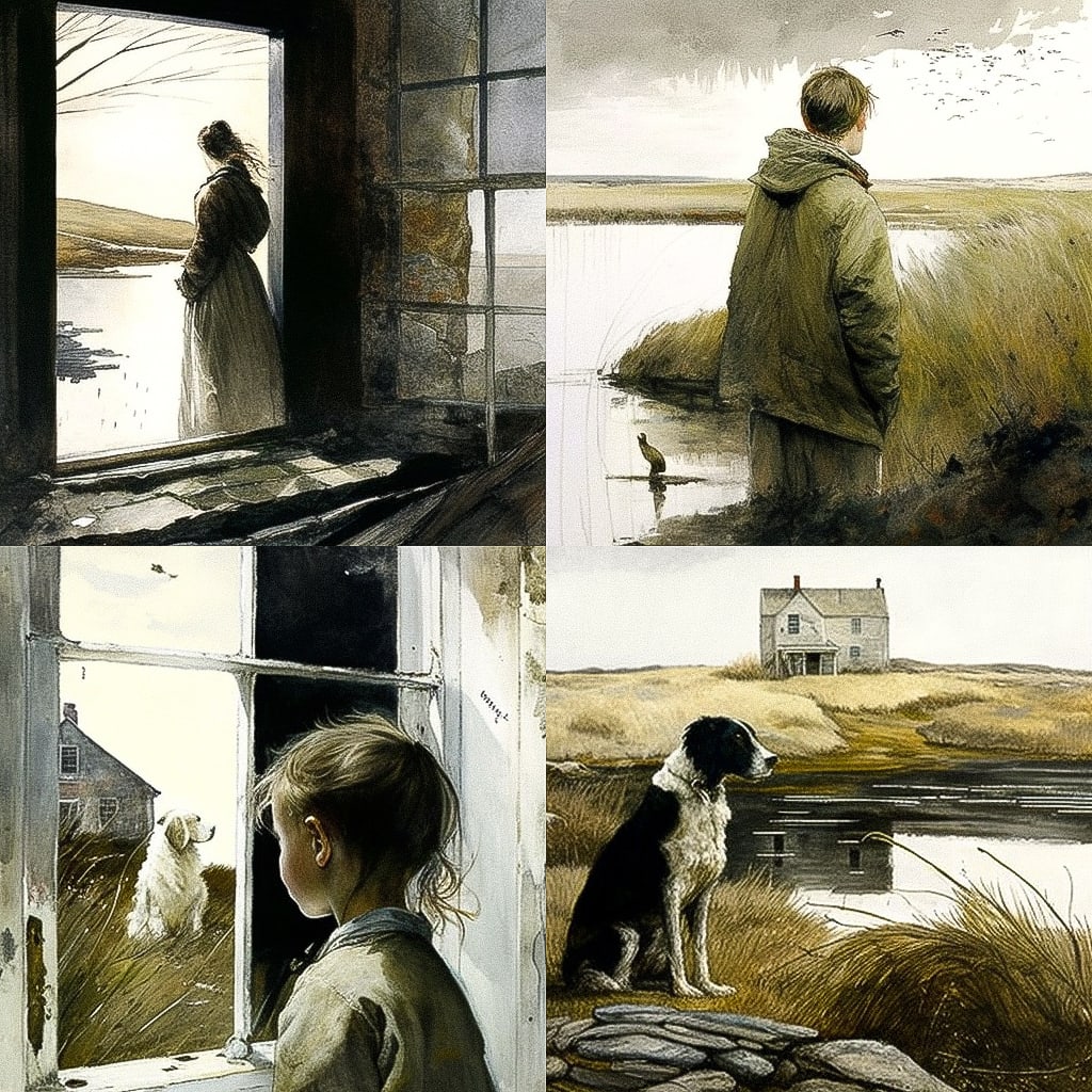 Andrew Wyeth Midjourney style | Andrei Kovalev's Midlibrary 2.0
