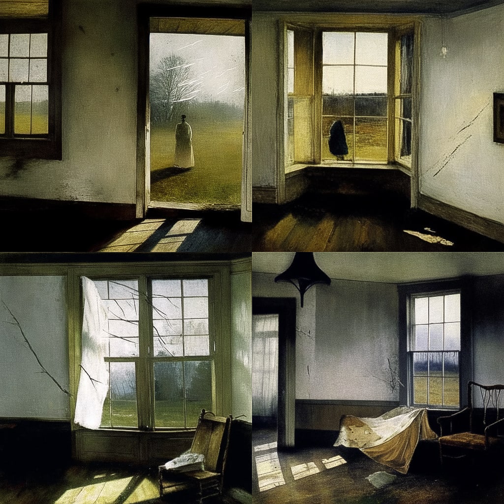Andrew Wyeth Midjourney style | Andrei Kovalev's Midlibrary 2.0