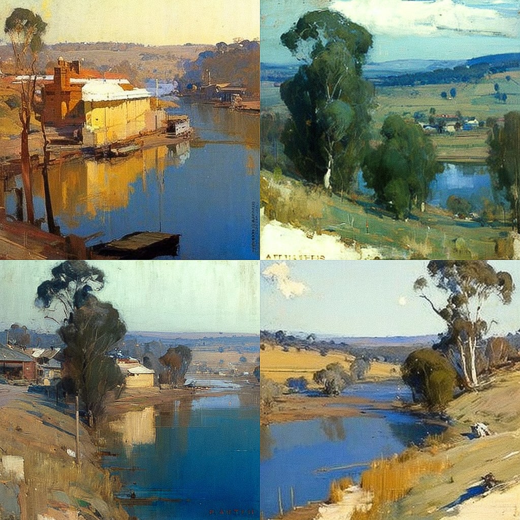 Arthur Streeton Midjourney style | Andrei Kovalev's Midlibrary 2.0