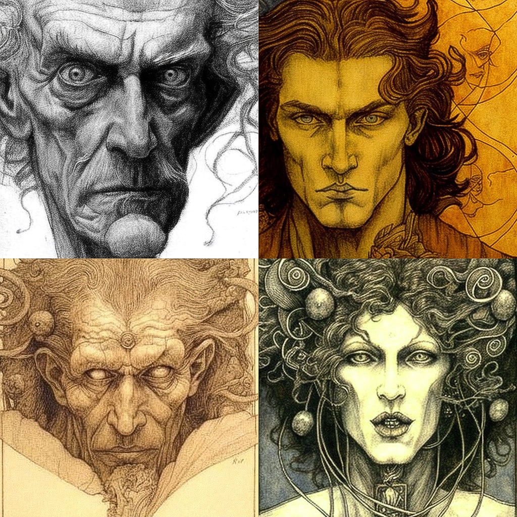 Austin Osman Spare Midjourney style | Andrei Kovalev's Midlibrary 2.0