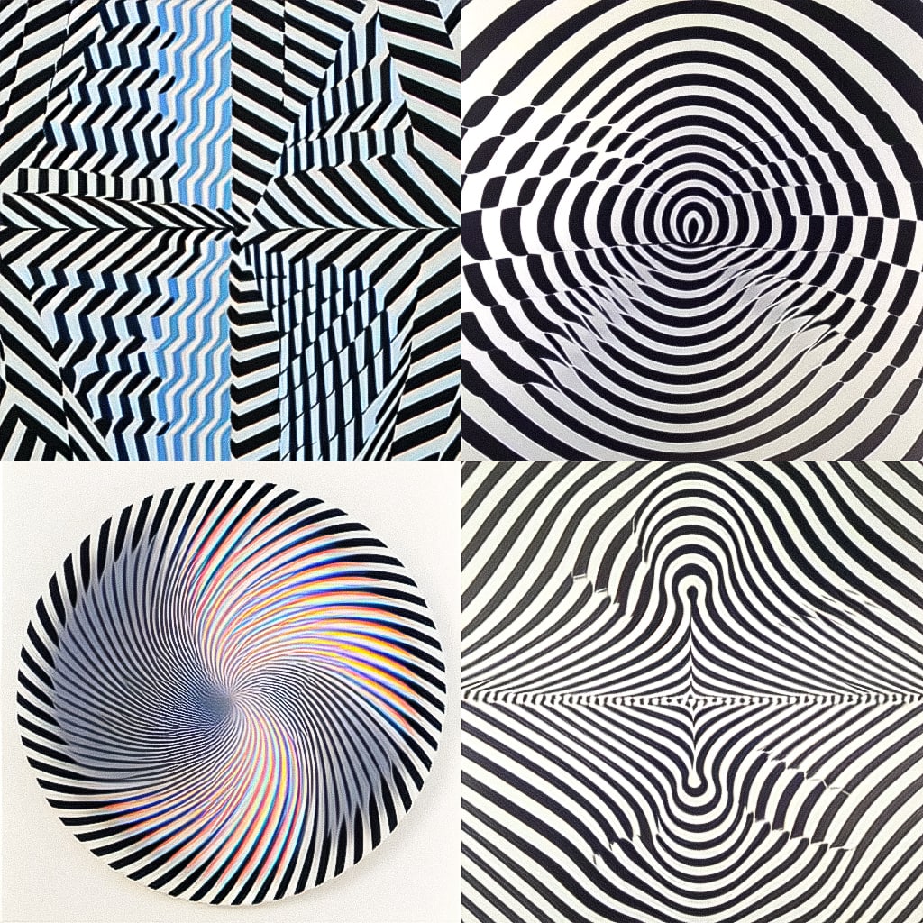 Bridget Riley Midjourney style | Andrei Kovalev's Midlibrary 2.0