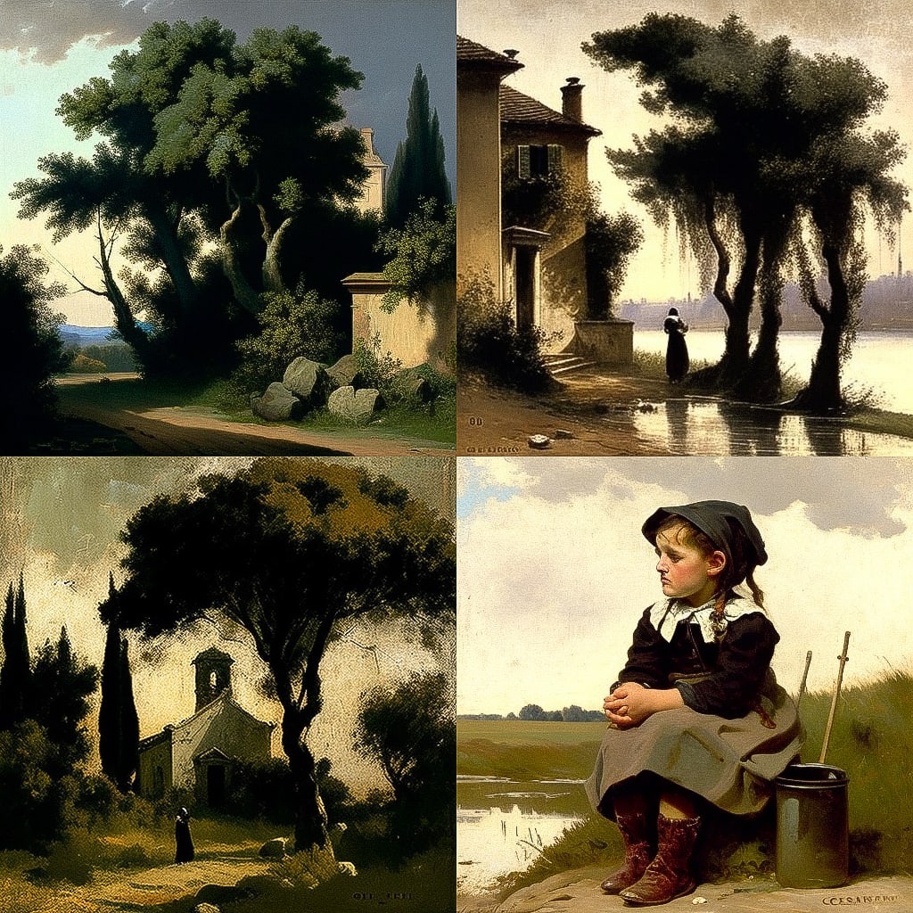 Camille Corot Midjourney style | Andrei Kovalev's Midlibrary 2.0