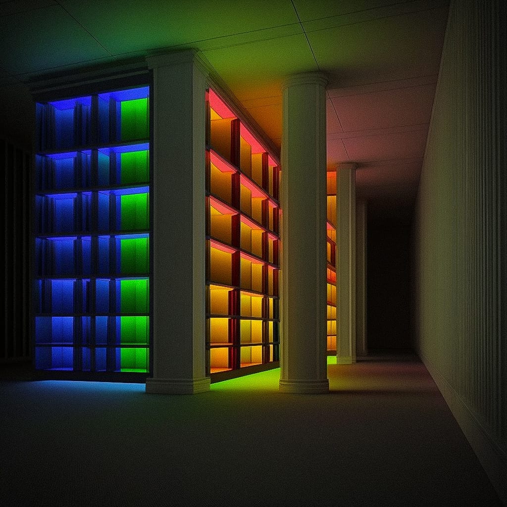 Dan Flavin Midjourney style | Andrei Kovalev's Midlibrary 2.0