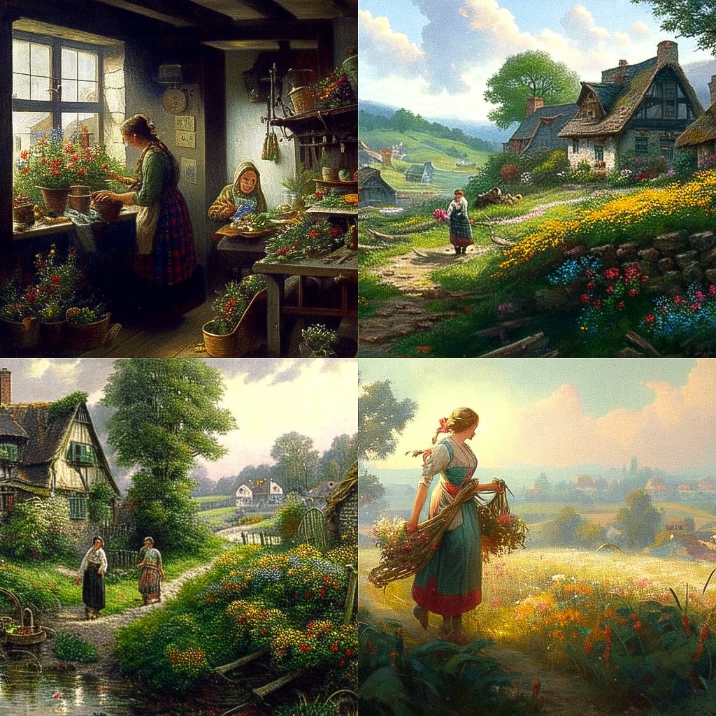 Daniel Ridgway Knight Midjourney style | Andrei Kovalev's Midlibrary 2.0