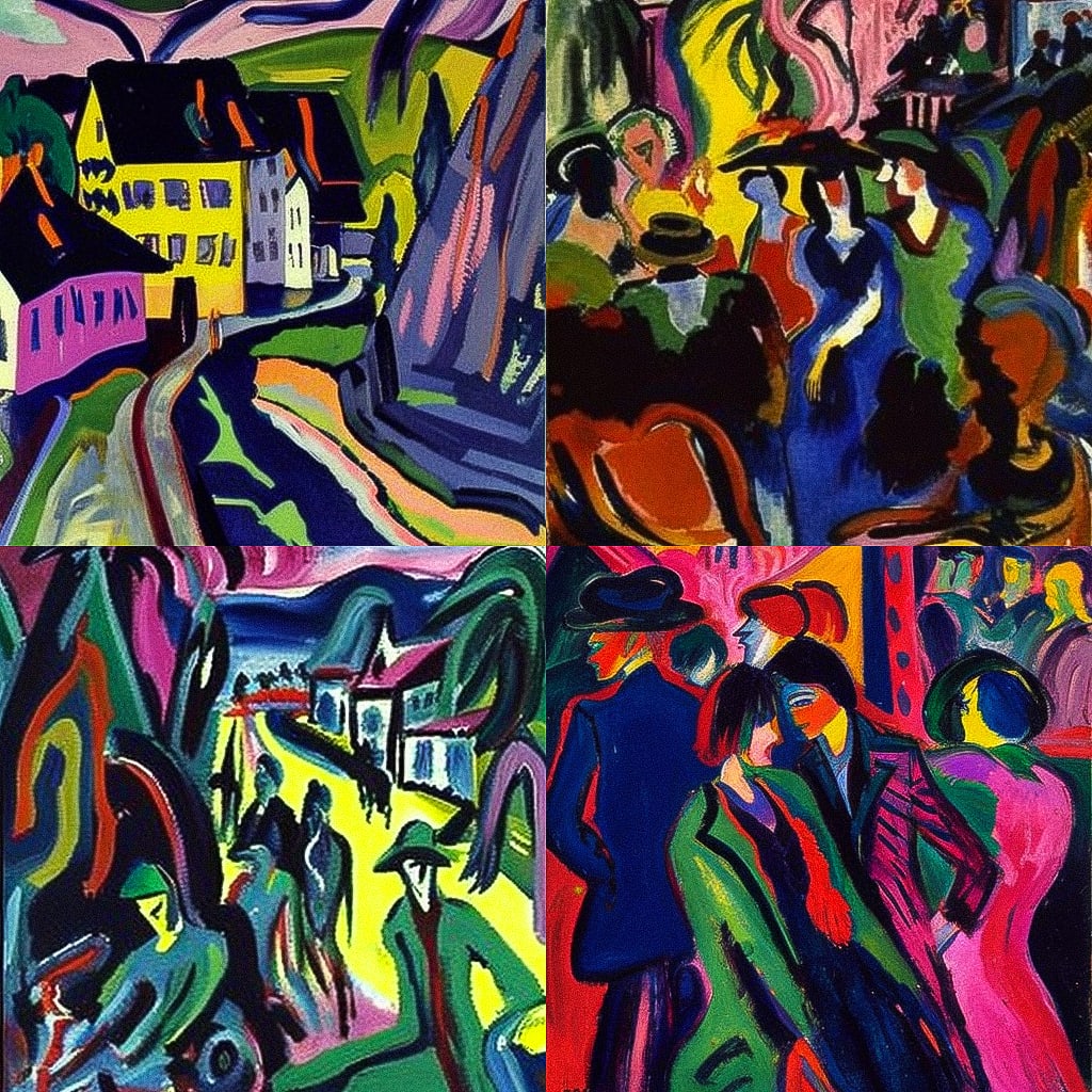 Ernst Ludwig Kirchner Midjourney style | Andrei Kovalev's Midlibrary 2.0
