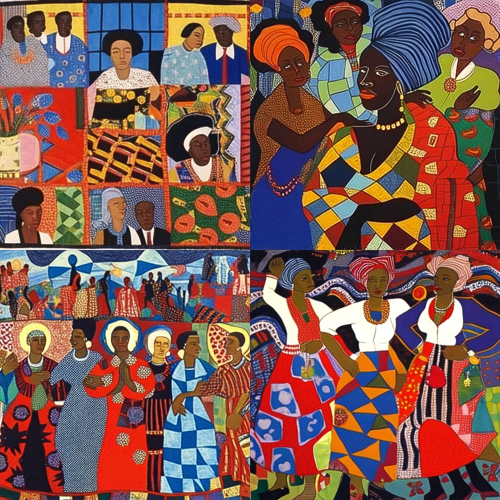 Faith Ringgold Midjourney style | Andrei Kovalev's Midlibrary 2.0