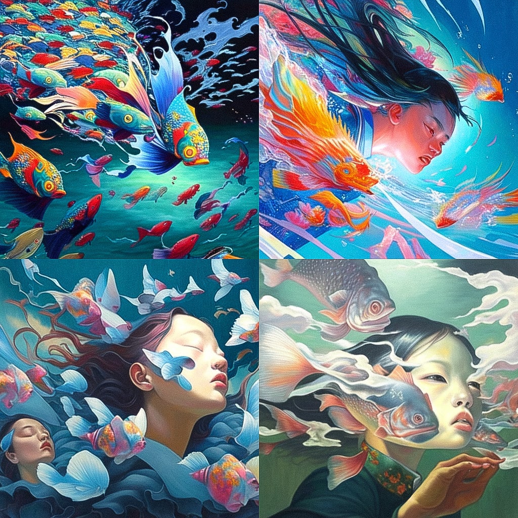 Fang Lijun Midjourney style | Andrei Kovalev's Midlibrary 2.0