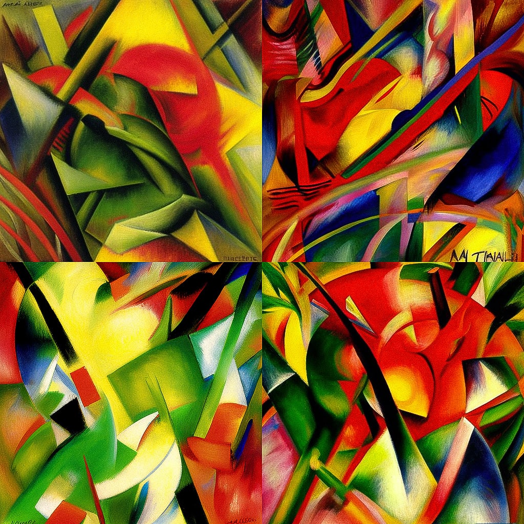 Franz Marc Midjourney style | Andrei Kovalev's Midlibrary 2.0