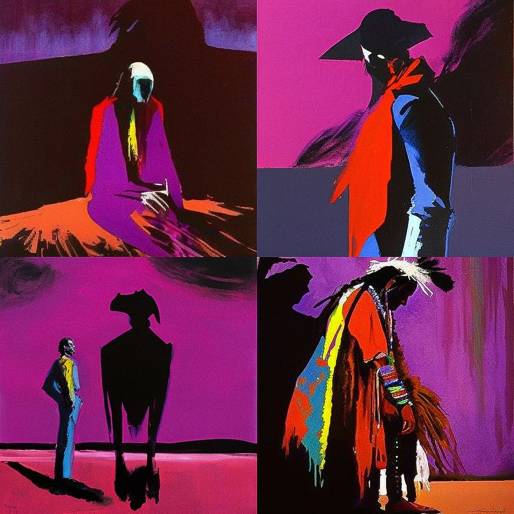 Fritz Scholder Midjourney style | Andrei Kovalev's Midlibrary 2.0