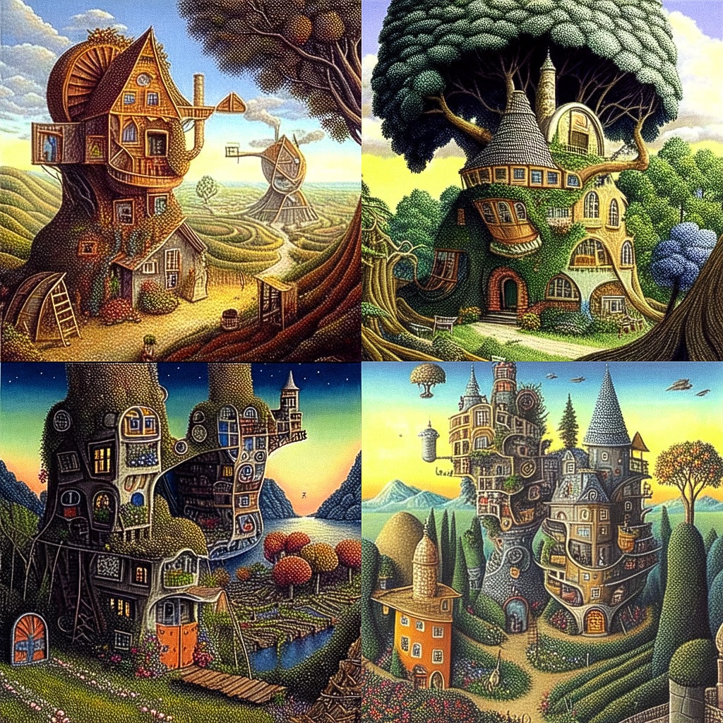 Jacek Yerka Midjourney style | Andrei Kovalev's Midlibrary 2.0