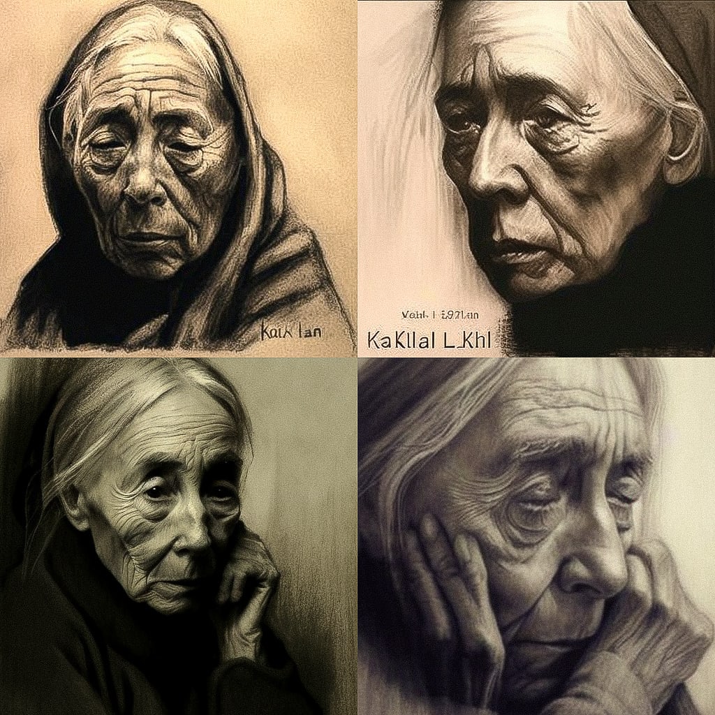 Kathe Kollwitz Midjourney style | Andrei Kovalev's Midlibrary 2.0