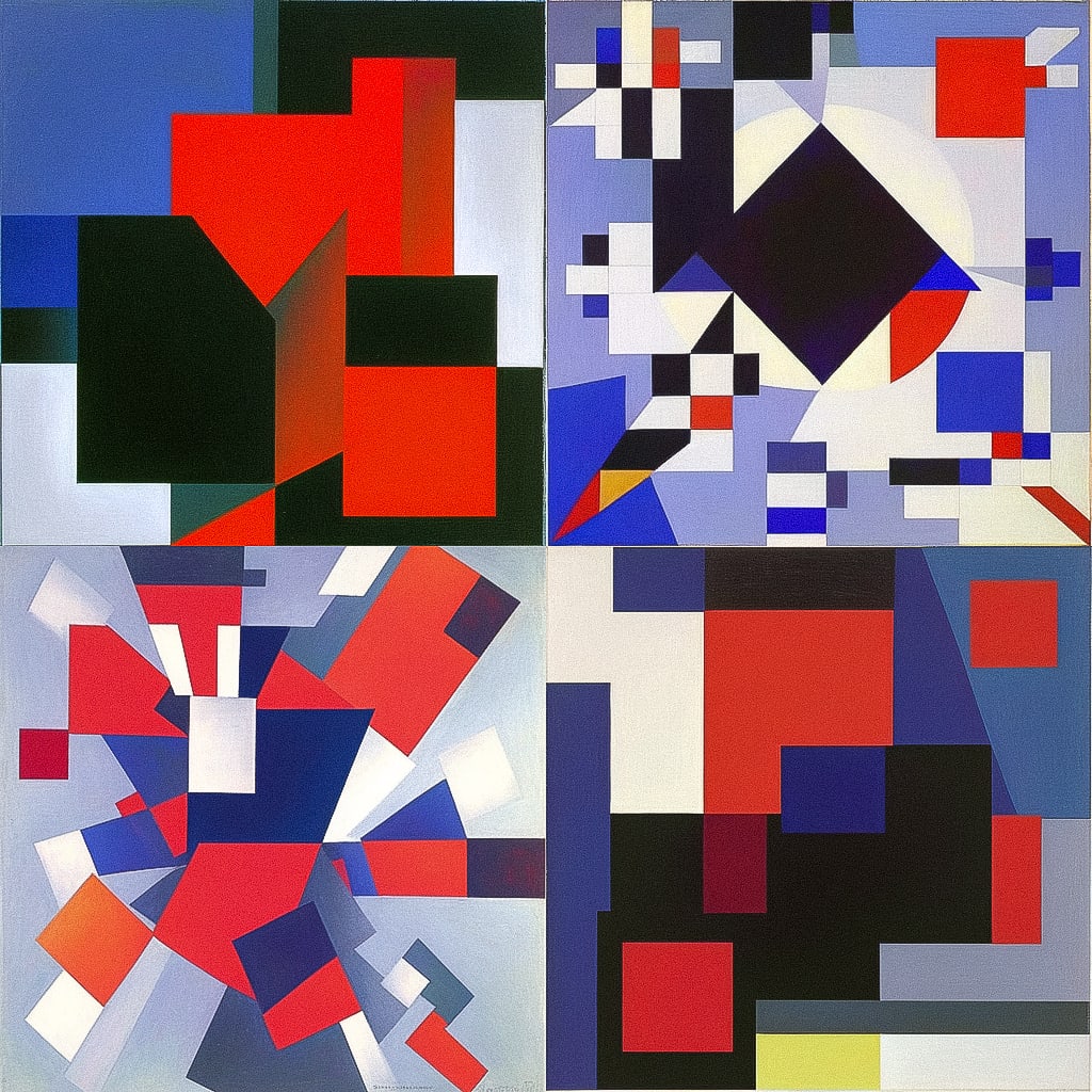 Kazimir Malevich Midjourney style | Andrei Kovalev's Midlibrary 2.0