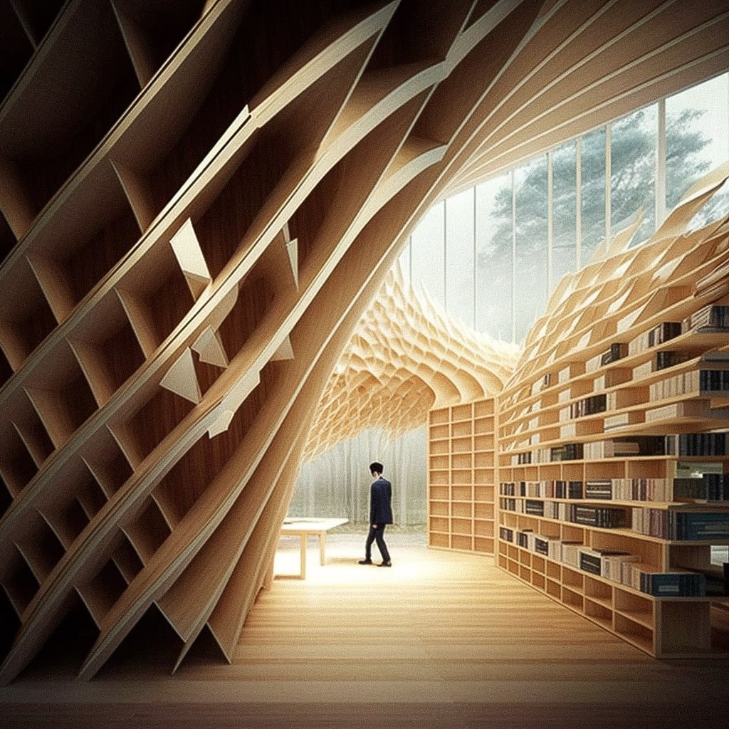 Kengo Kuma Midjourney style | Andrei Kovalev's Midlibrary 2.0