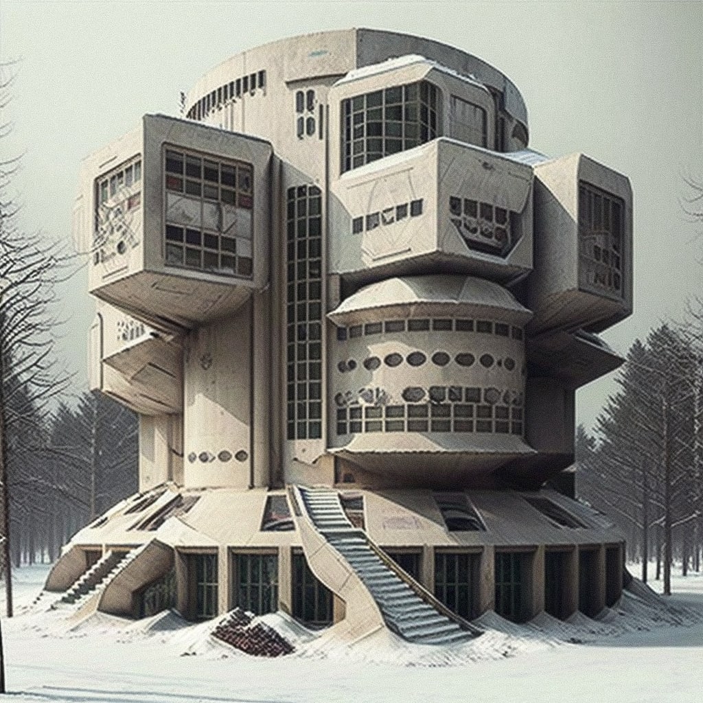 Konstantin Melnikov Midjourney style | Andrei Kovalev's Midlibrary 2.0