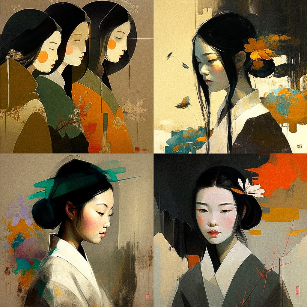 Lin Fengmian Midjourney style | Andrei Kovalev's Midlibrary 2.0