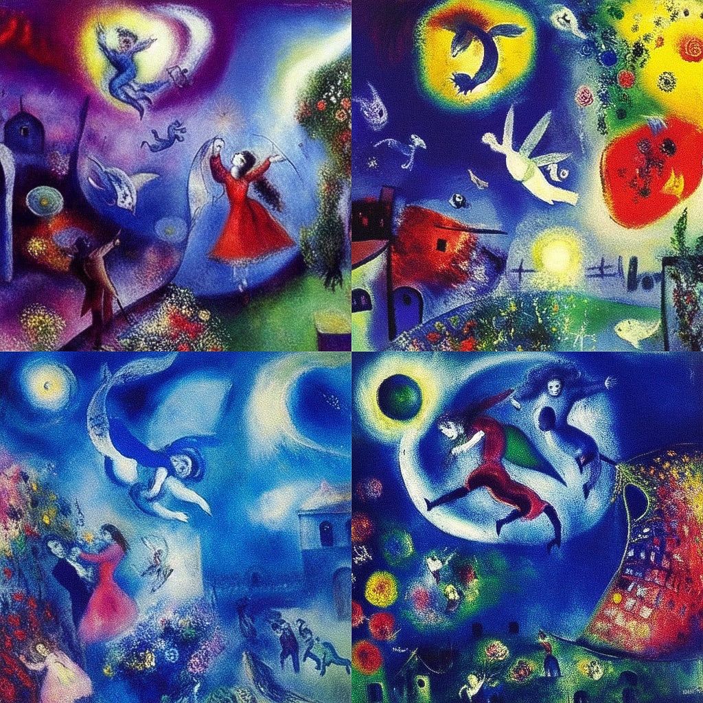 Marc Chagall Midjourney style | Andrei Kovalev's Midlibrary 2.0