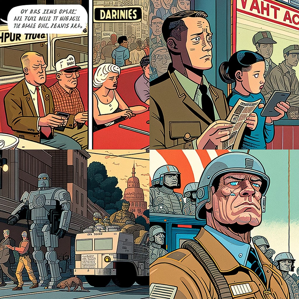 Matt Bors Midjourney style | Andrei Kovalev's Midlibrary 2.0