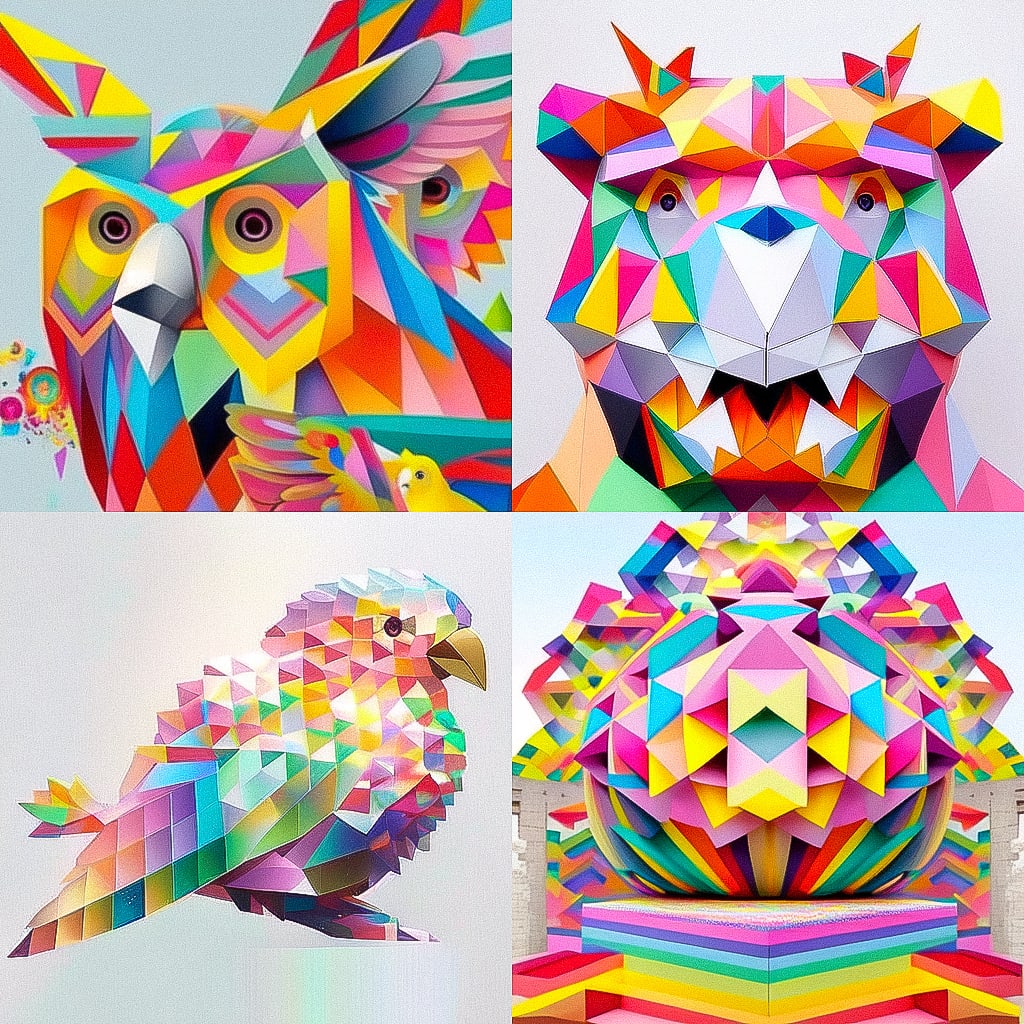 Okuda San Miguel Midjourney style | Andrei Kovalev's Midlibrary 2.0