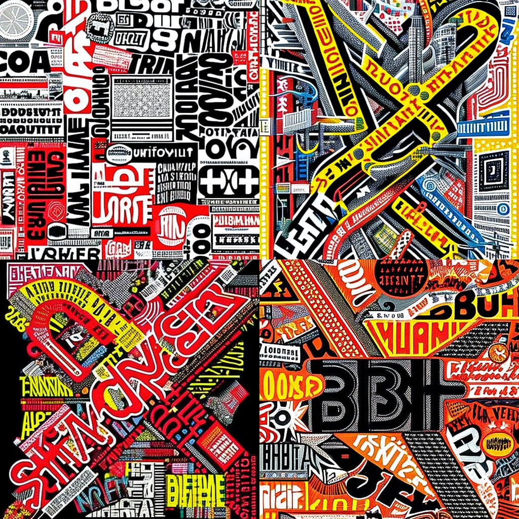 Paula Scher Midjourney style | Andrei Kovalev's Midlibrary 2.0