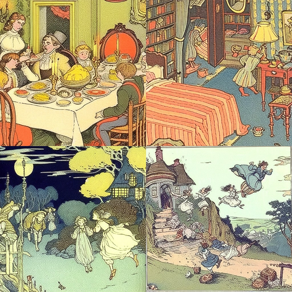 Randolph Caldecott Midjourney style | Andrei Kovalev's Midlibrary 2.0