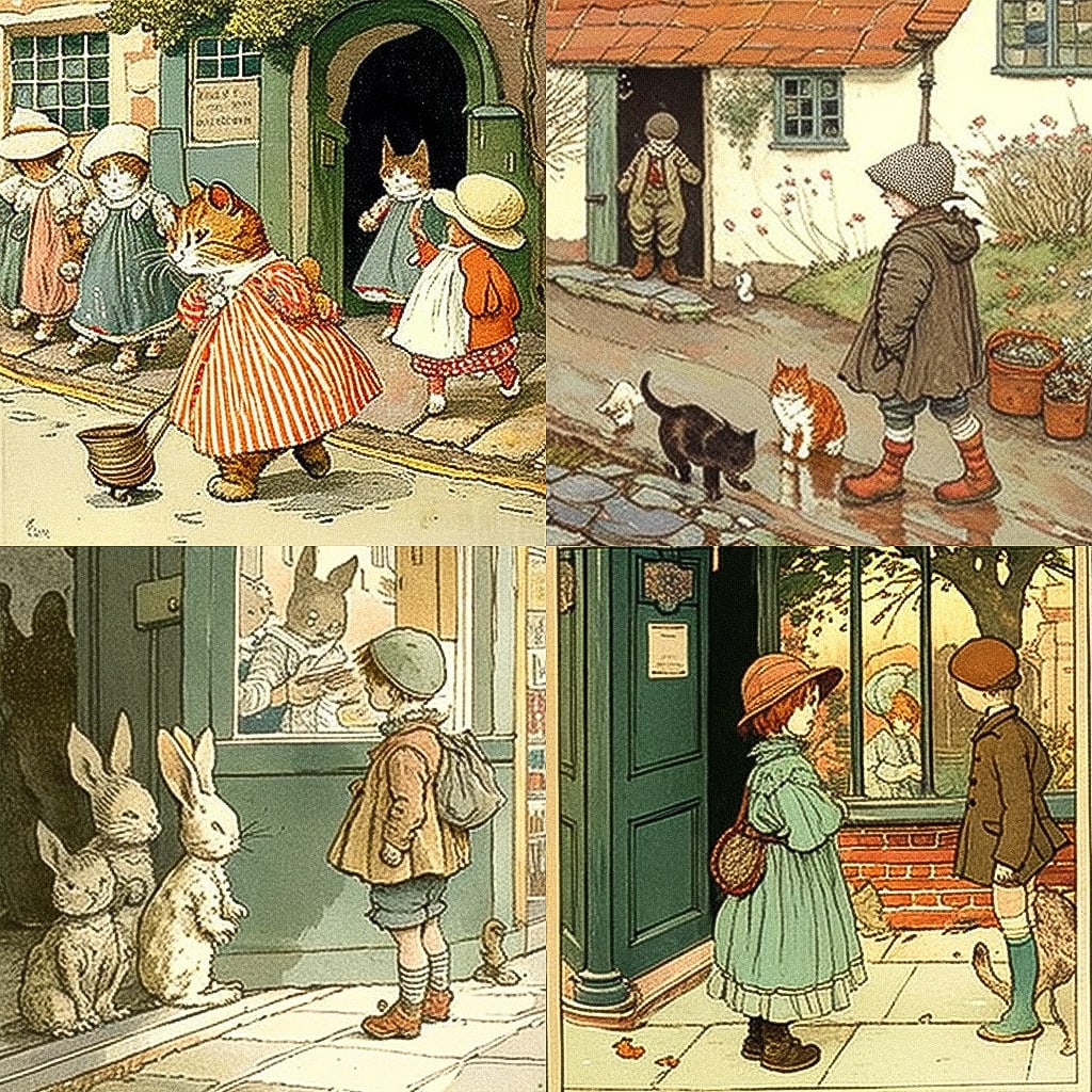 Randolph Caldecott Midjourney style | Andrei Kovalev's Midlibrary 2.0