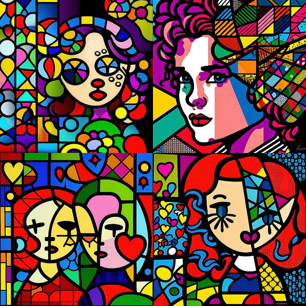 Romero Britto Midjourney style | Andrei Kovalev's Midlibrary 2.0