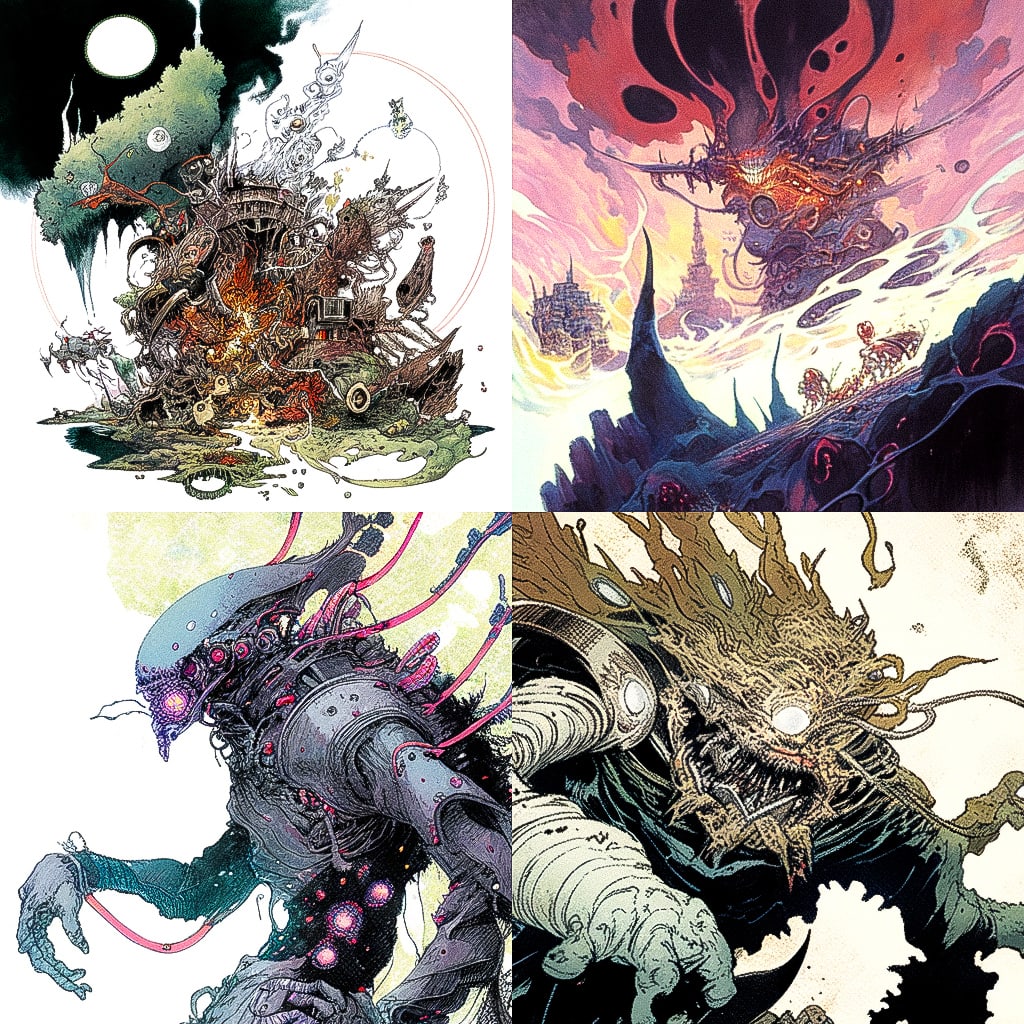 Sam Kieth Midjourney style | Andrei Kovalev's Midlibrary 2.0