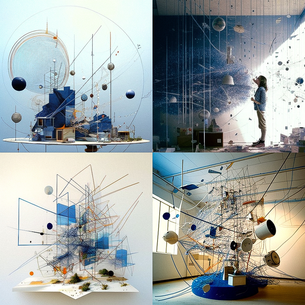 Sarah Sze Midjourney style | Andrei Kovalev's Midlibrary 2.0