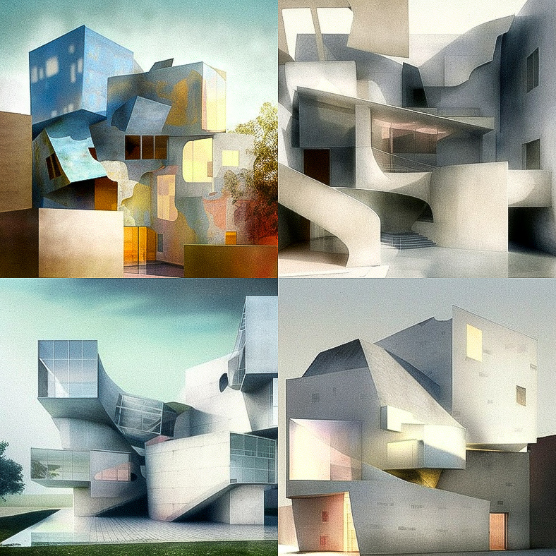 Steven Holl Midjourney style | Andrei Kovalev's Midlibrary 2.0
