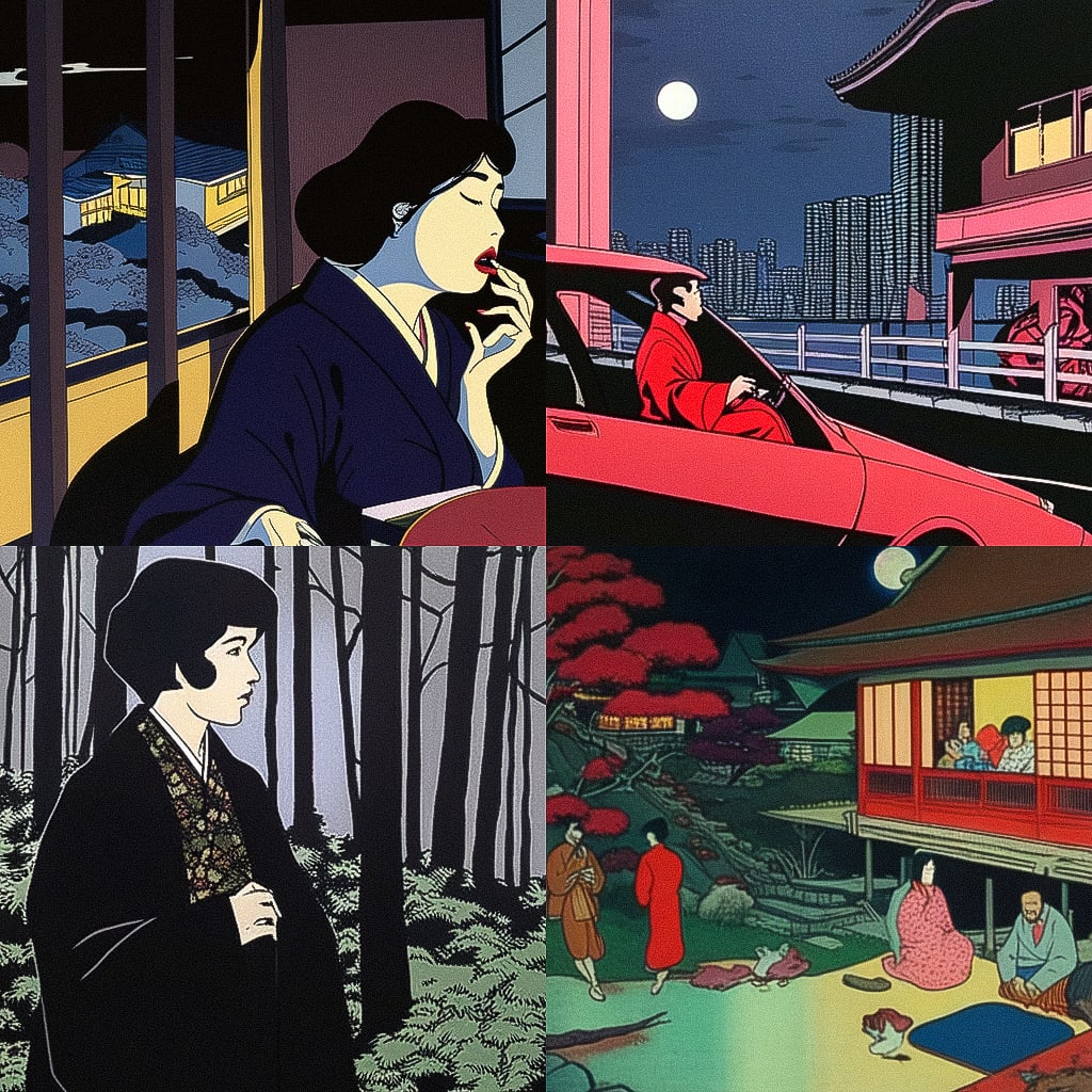 Toshio Saeki Midjourney style | Andrei Kovalev's Midlibrary 2.0