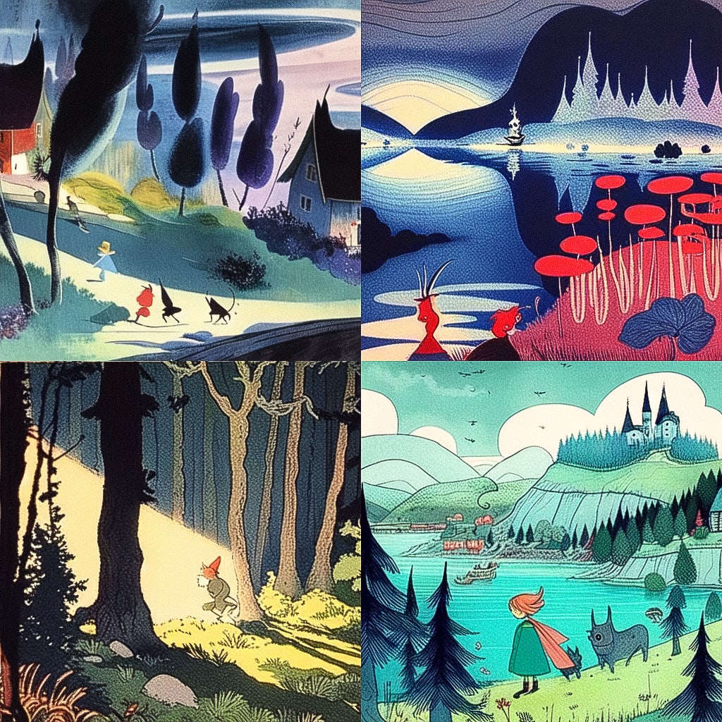 Tove Jansson Midjourney style | Andrei Kovalev's Midlibrary 2.0