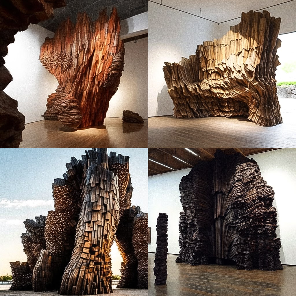 Ursula von Rydingsvard Midjourney style | Andrei Kovalev's Midlibrary 2.0